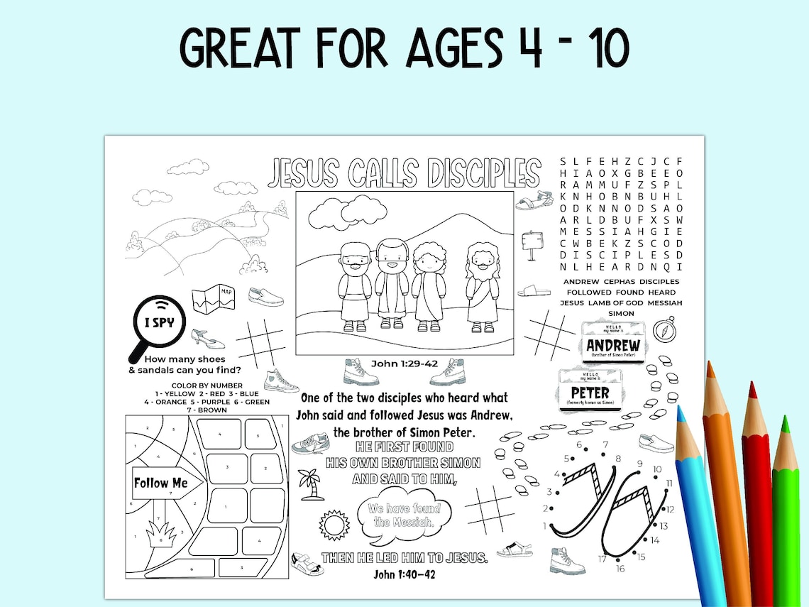 Jesus Calls Disciples Activity Sheet, Children's Church Activity, Bible ...