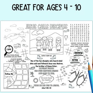 Jesus Calls Disciples Activity Sheet, Children's Church Activity, Bible ...