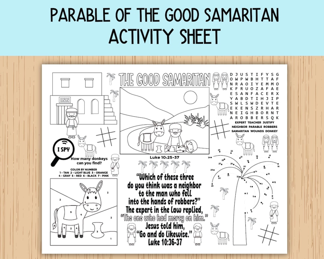 Parable of the Good Samaritan Activity Sheet, Children's Church ...