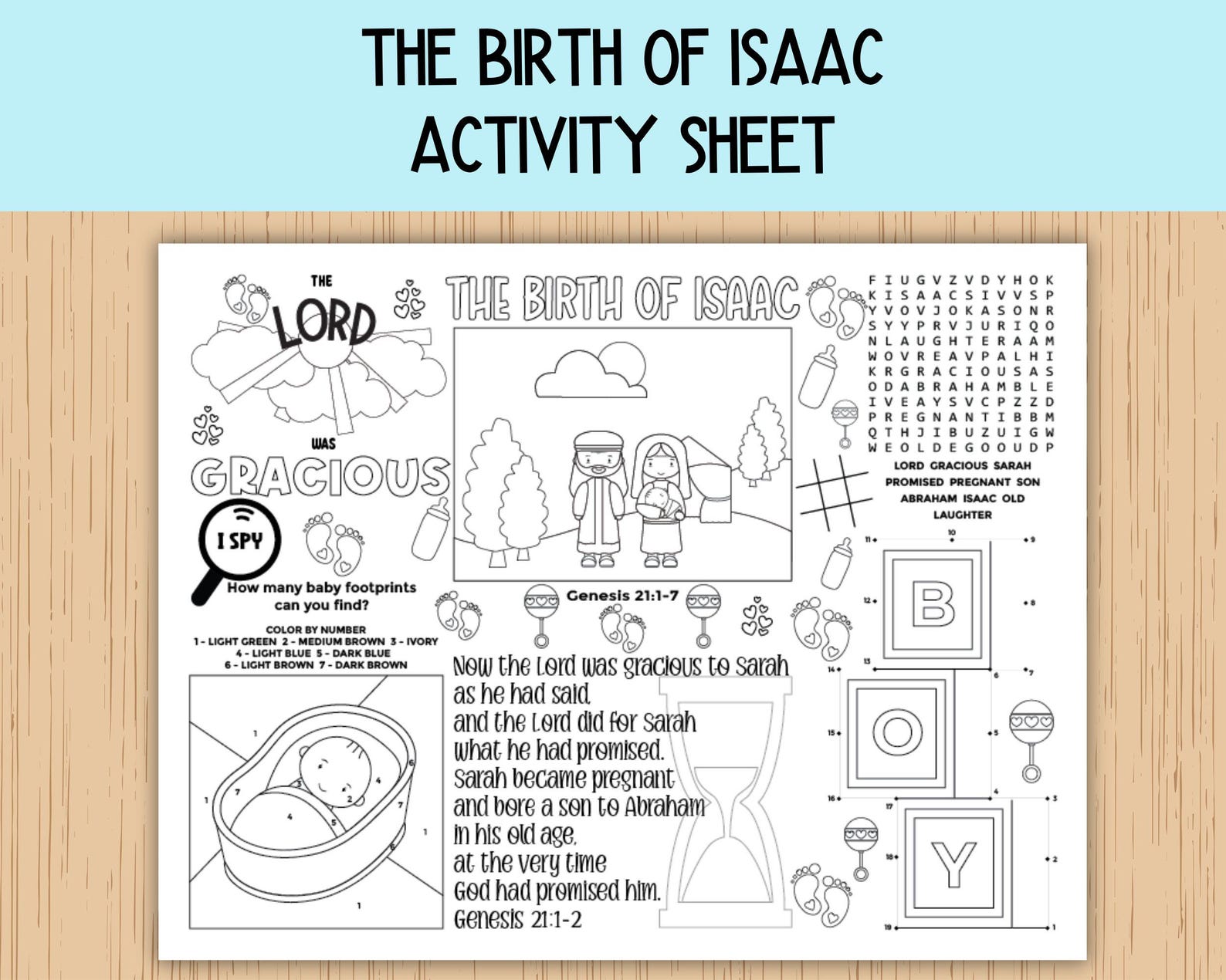 The Birth of Isaac Activity Sheet, Children's Church, Bible Activity ...