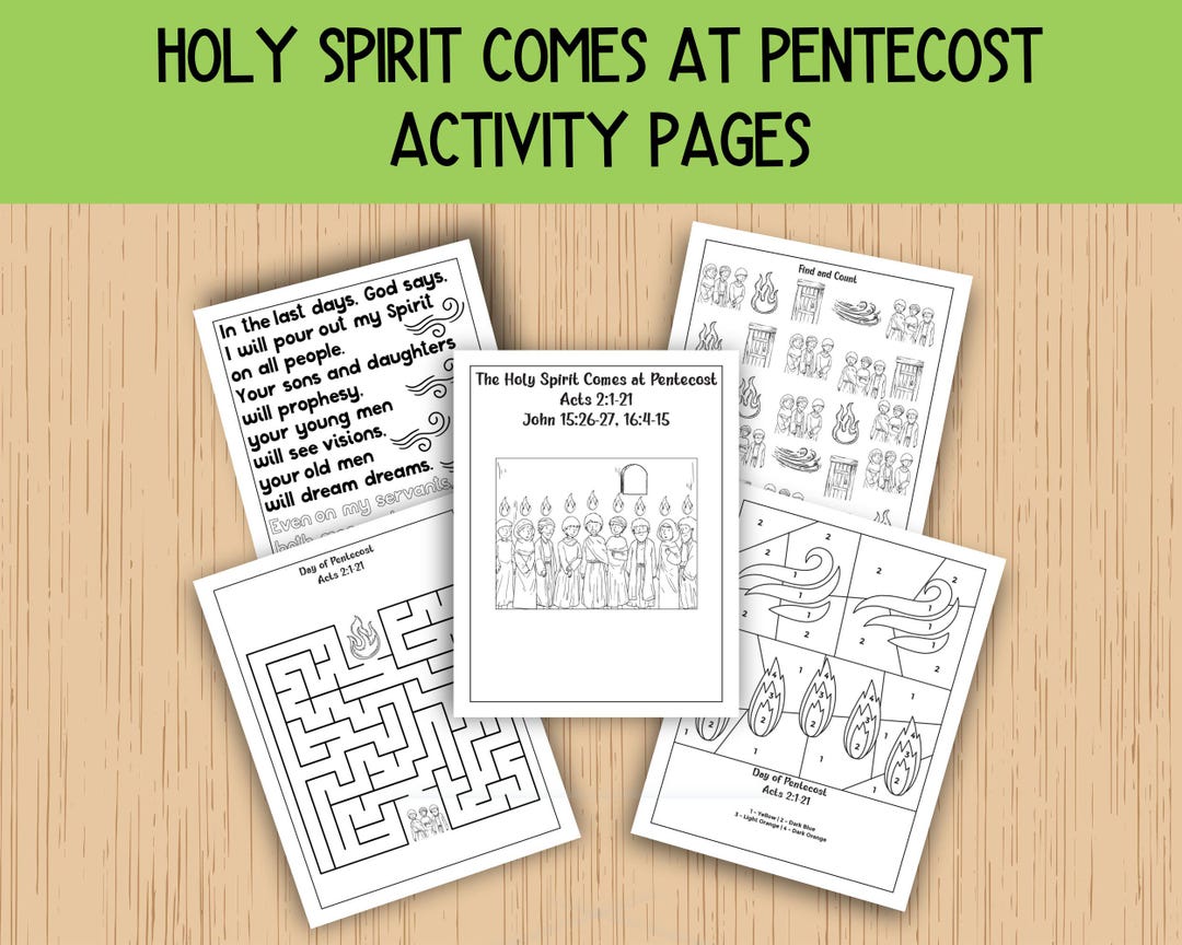 Pentecost Activity Pages, Holy Spirit Comes at Pentecost, Sunday School ...