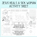 Jesus Heals a Sick Woman Activity Sheet, Children's Church Activity ...