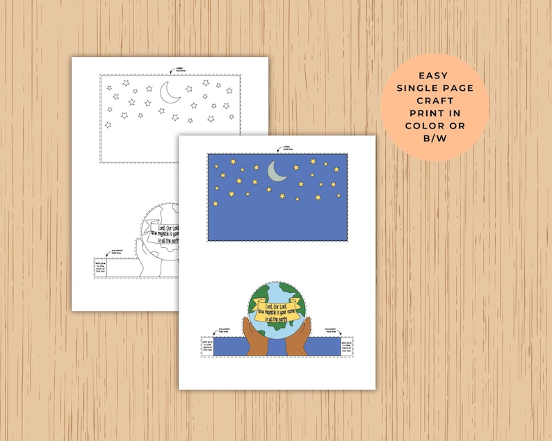 Psalm 8 3D Craft, How Majestic is Your Name, Sunday School, Bible Class ...