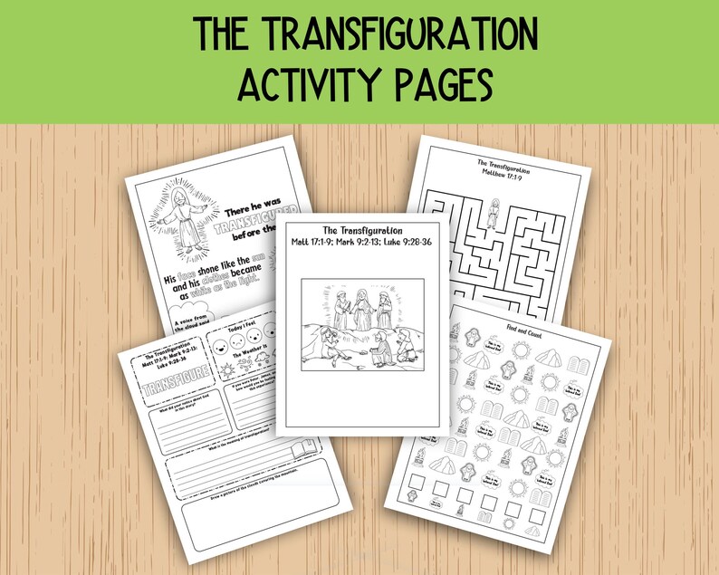 The Transfiguration Activity Pages, Sunday School Activities, Bible ...