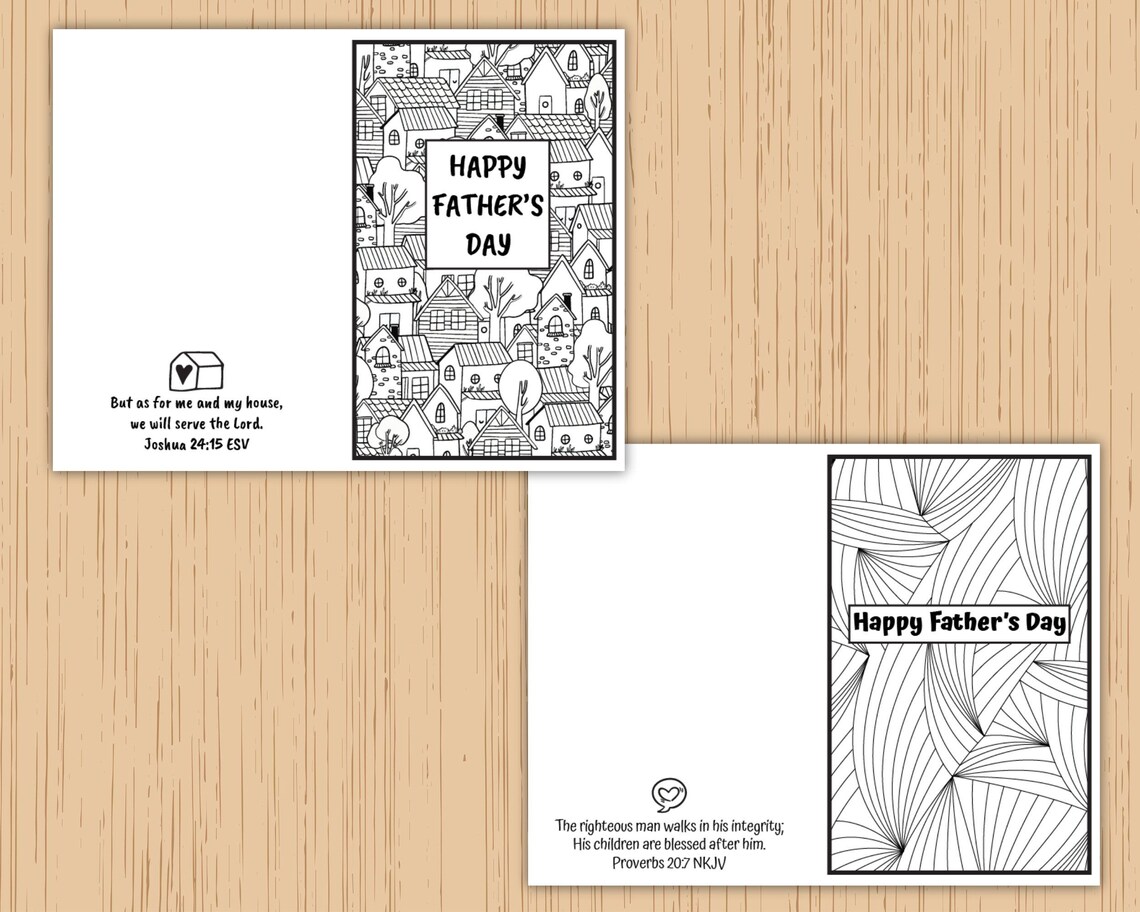 Father's Day Cards to Color, Father's Day Bible Verse Cards, Sunday ...