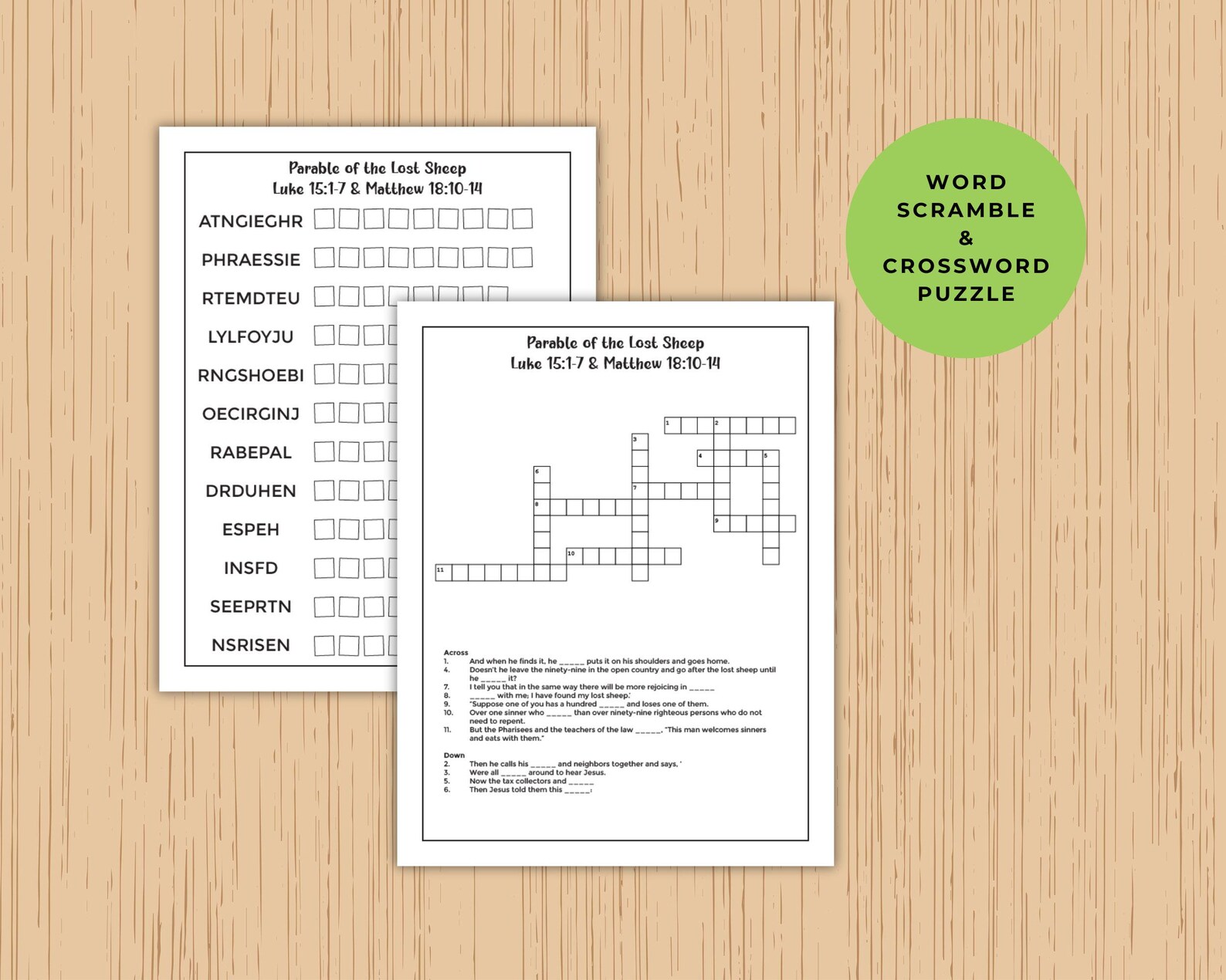 Parable of the Lost Sheep Activity Pages, Sunday School Activities ...