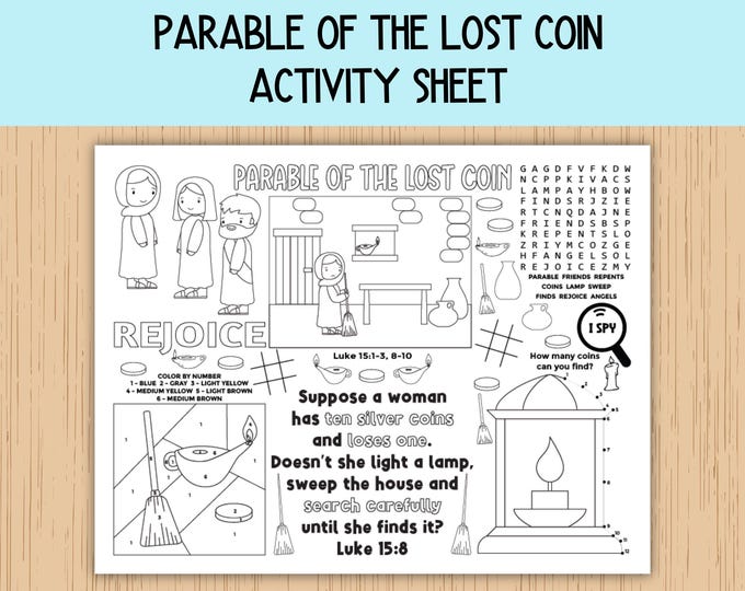 Parable of the Lost Coin Craft for Kids, Lost Silver Coin Parable of ...