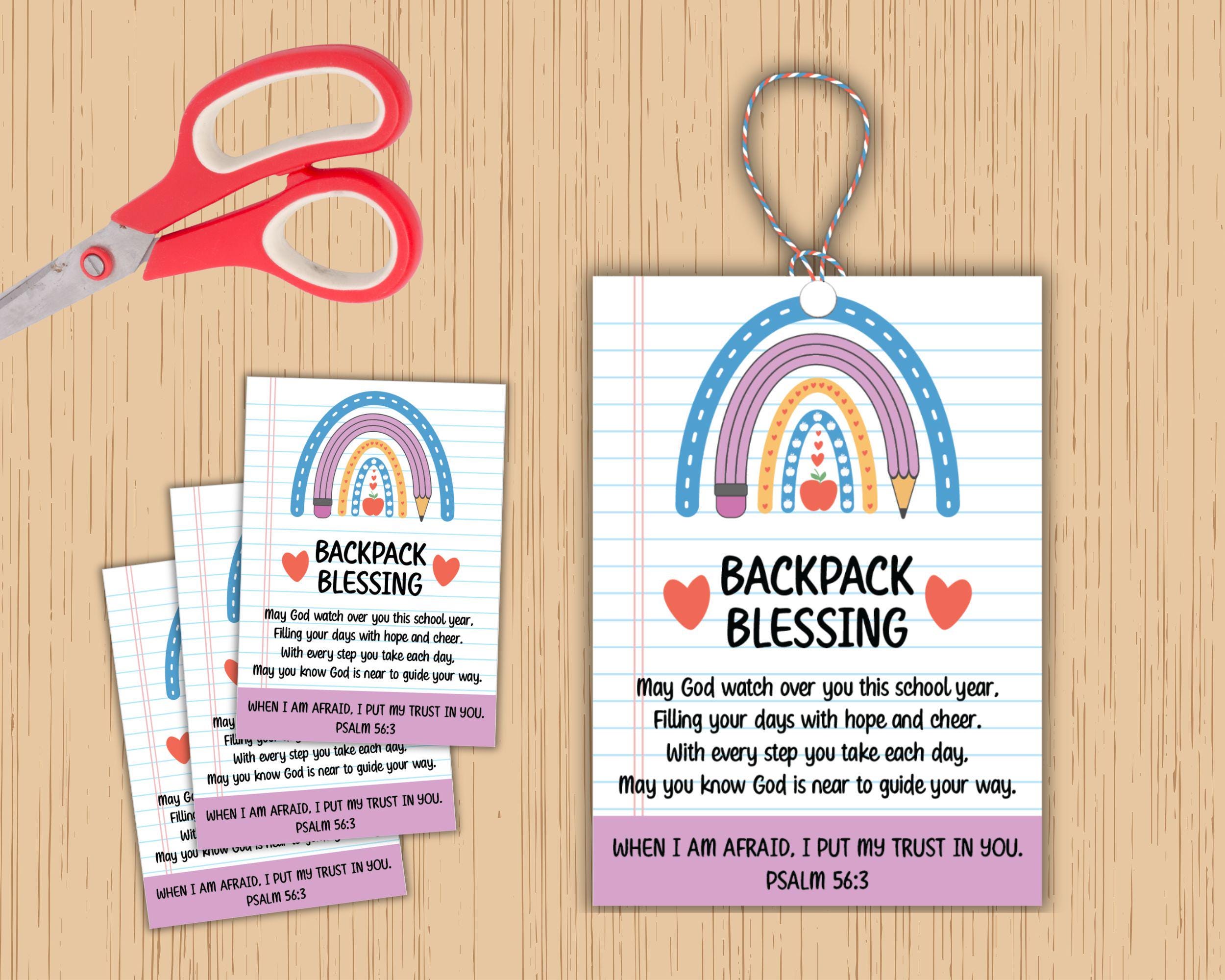 Printable Backpack Blessing Tags, Back to School Prayer, Blessing of ...