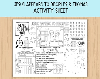 Jesus Calls Disciples Activity Sheet, Children's Church Activity, Bible ...