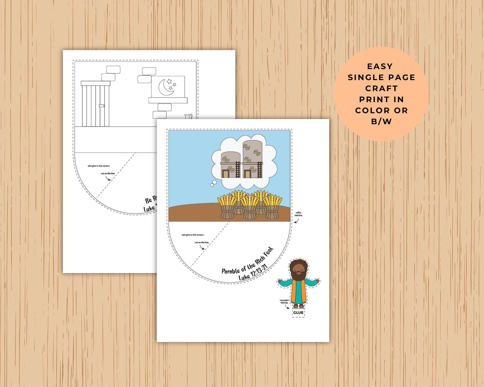 Parable of the Rich Fool 3D Craft, Sunday School, Bible Class Activity ...