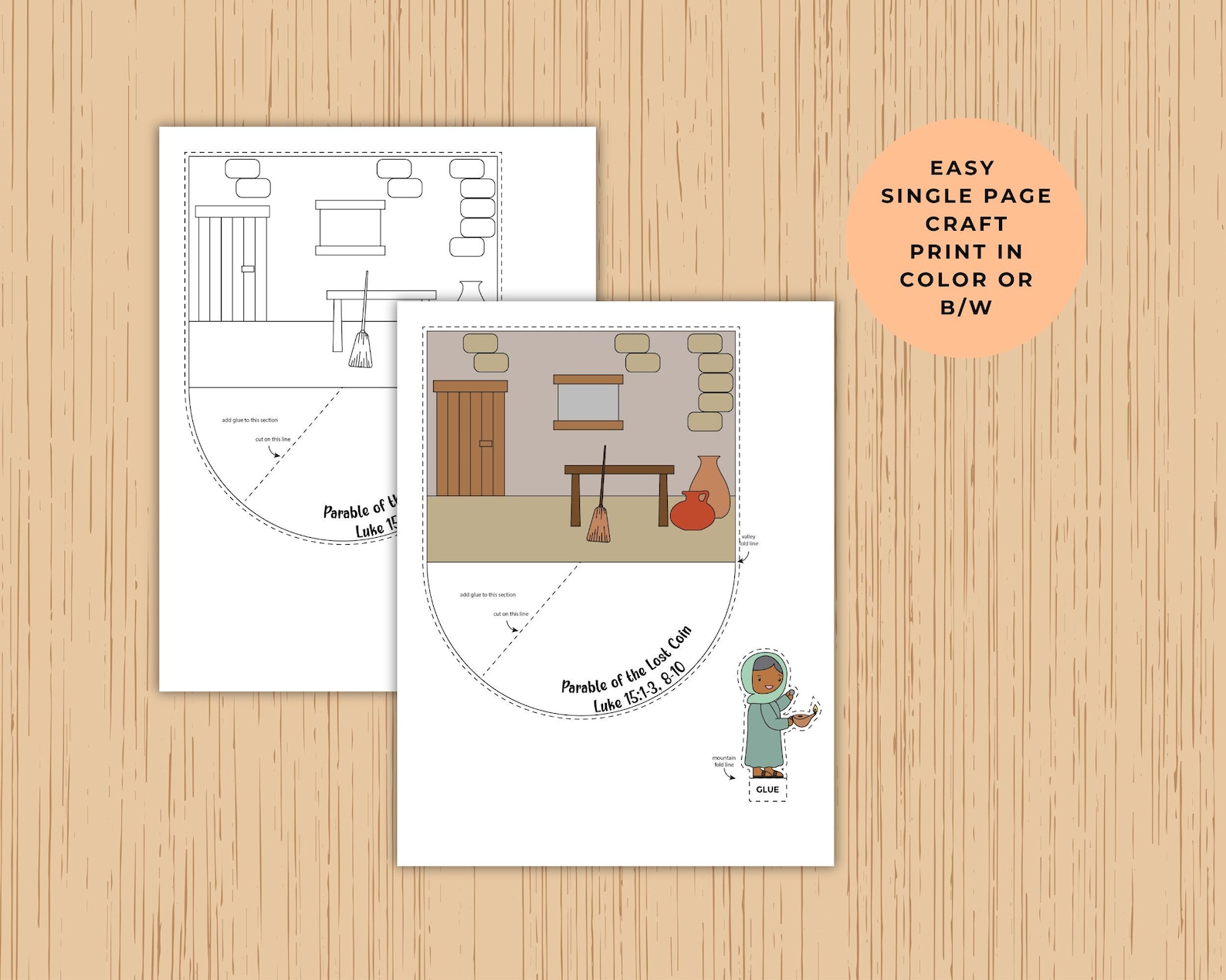 Parable of the Lost Coin Craft, Sunday School, Bible Class Activity ...