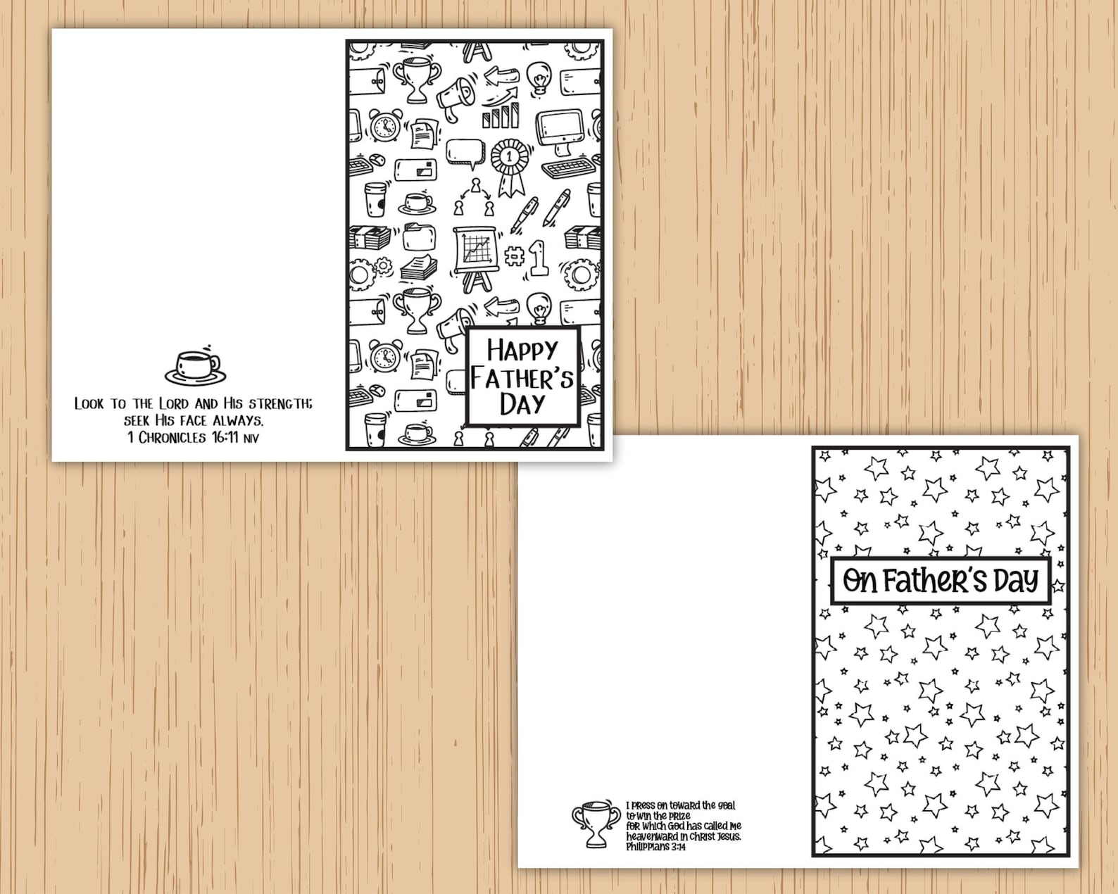 Father's Day Cards to Color, Father's Day Bible Verse Cards, Sunday ...