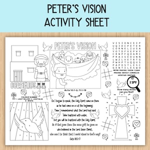 Peter's Vision Activity Sheet, Peter Visits Cornelius, Children's ...