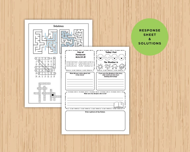 Pentecost Activity Pages, Holy Spirit Comes at Pentecost, Sunday School ...