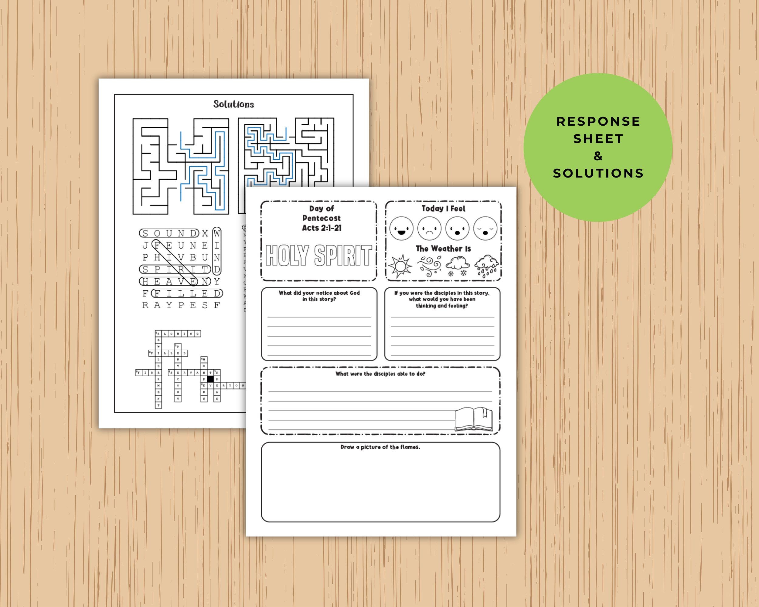 Pentecost Activity Pages, Holy Spirit Comes at Pentecost, Sunday School ...