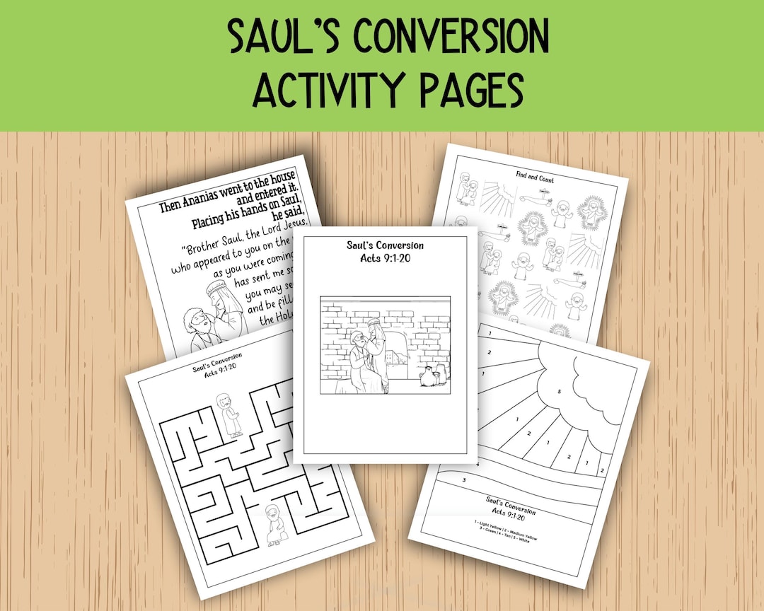 Saul's Conversion Activity Pages, Saul on the Road to Damascus, Sunday ...