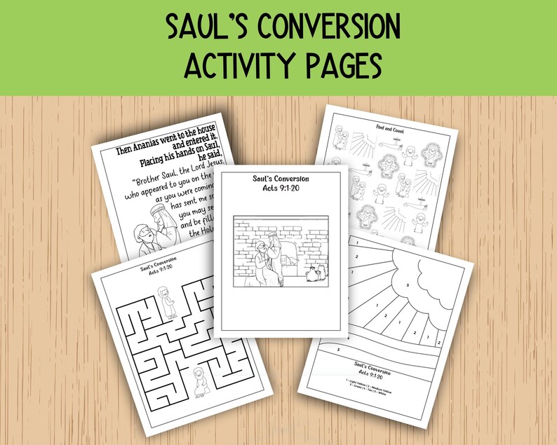 Saul's Conversion Activity Pages, Saul on the Road to Damascus, Sunday ...