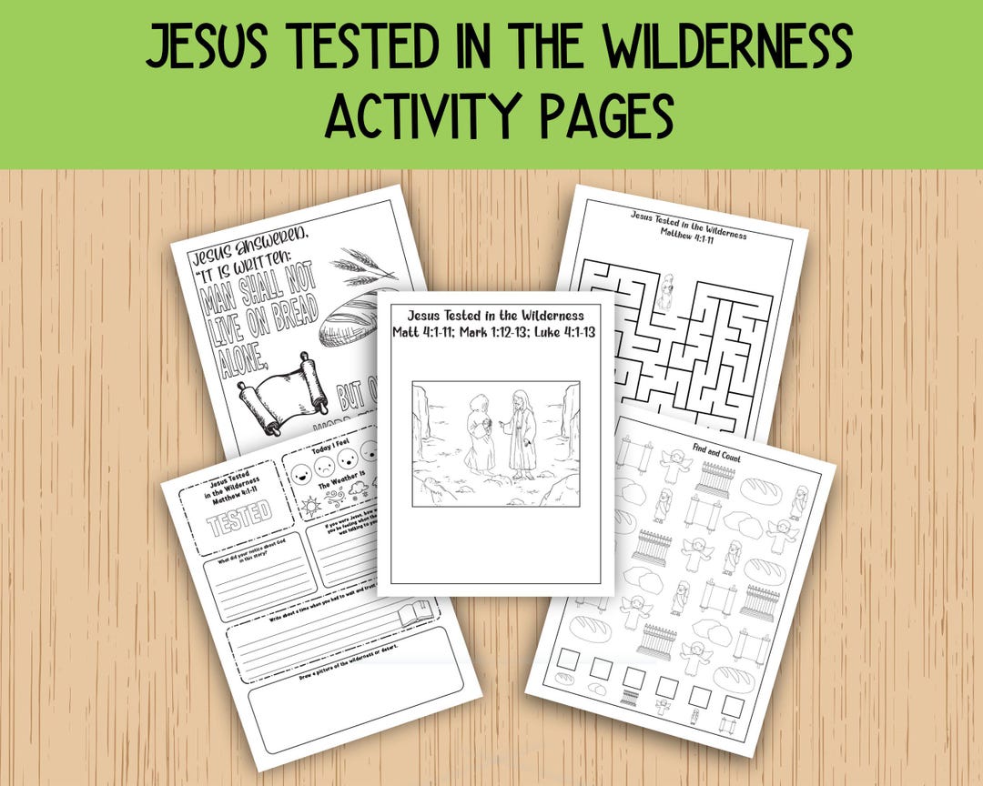 Jesus Tested in the Wilderness Activity Pages, Sunday School Activities ...