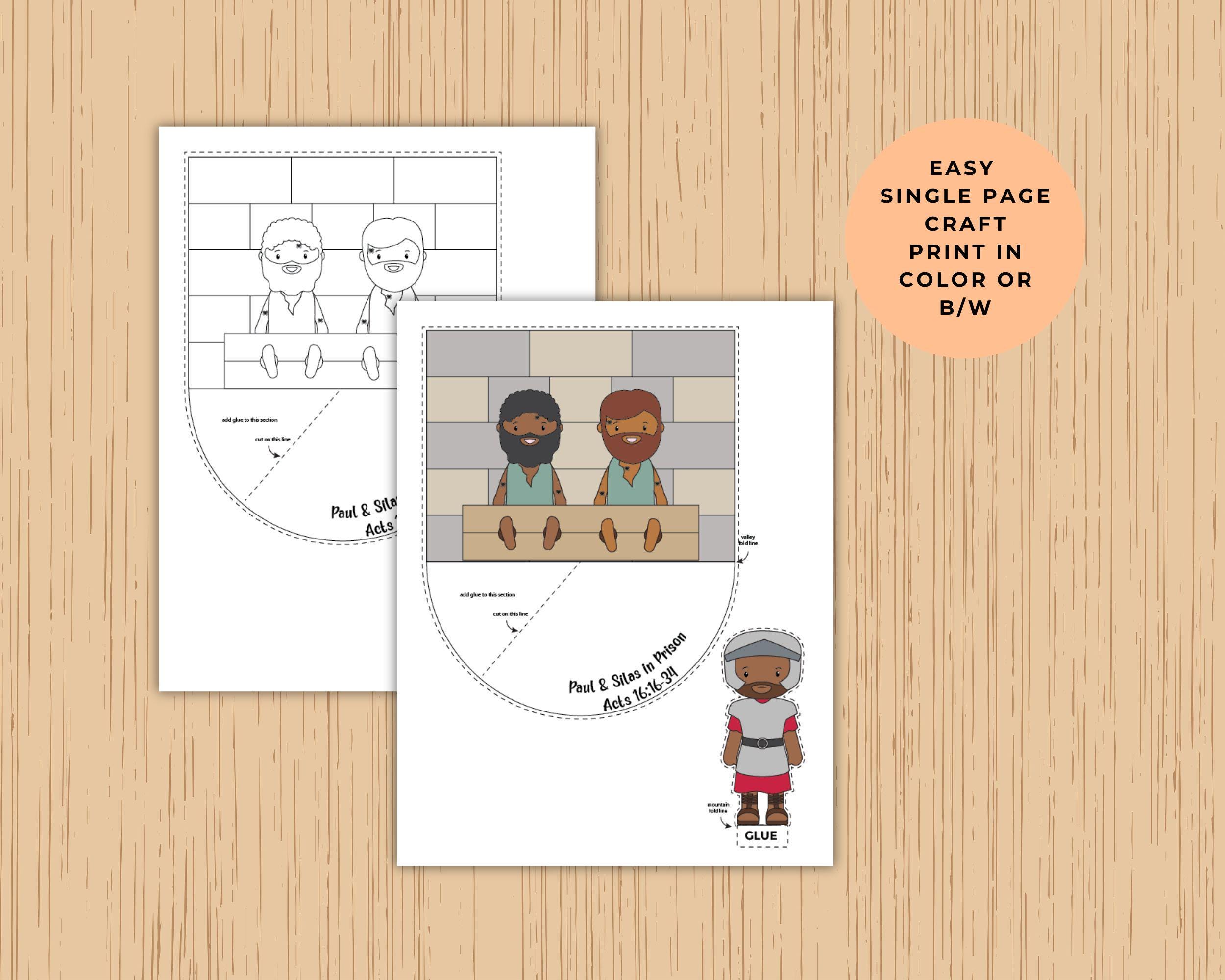 Paul and Silas in Prison 3D Craft, Sunday School, Bible Class Activity ...