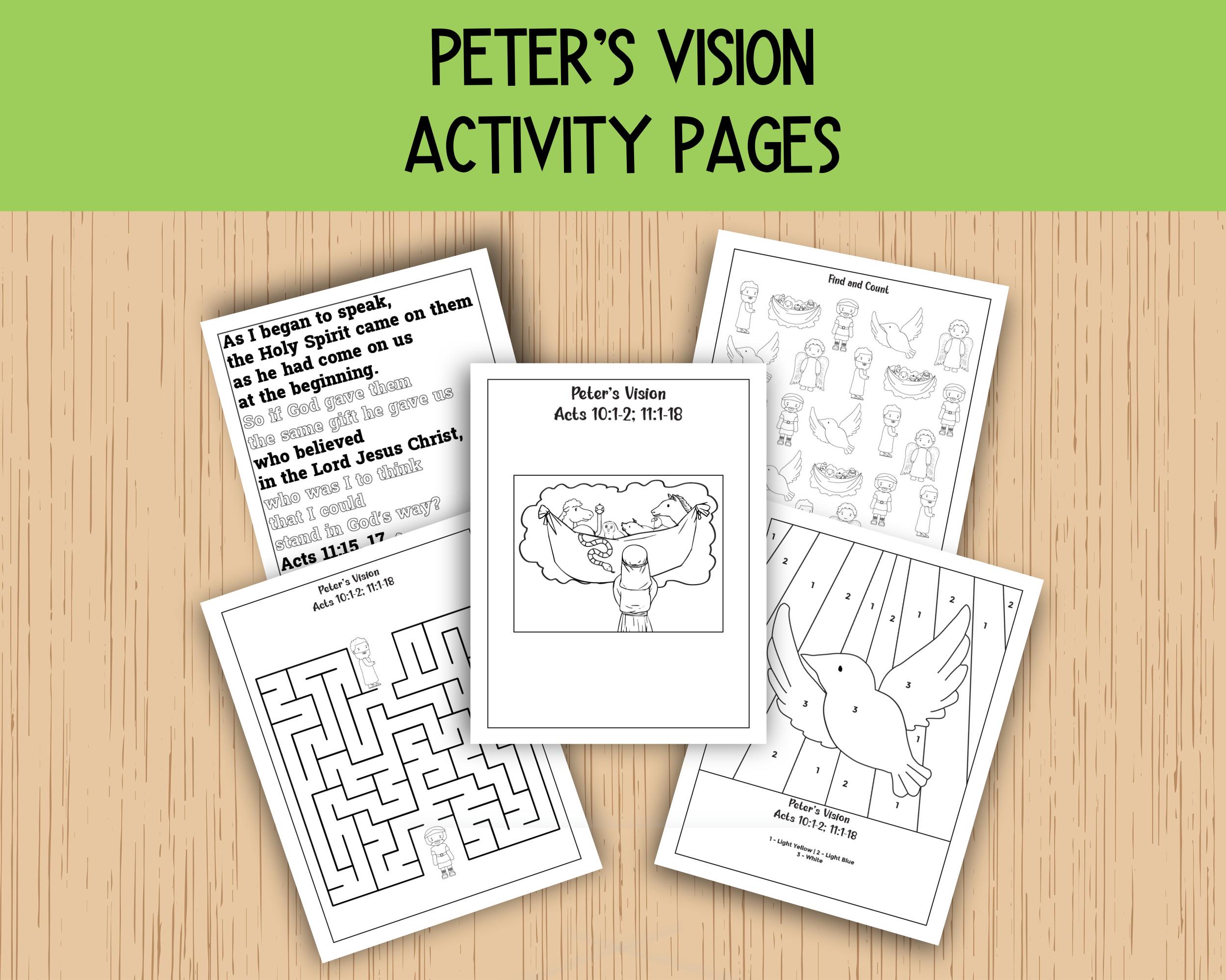 Peter's Vision Activity Pages, Cornelius and Peter, Peter Reports to ...
