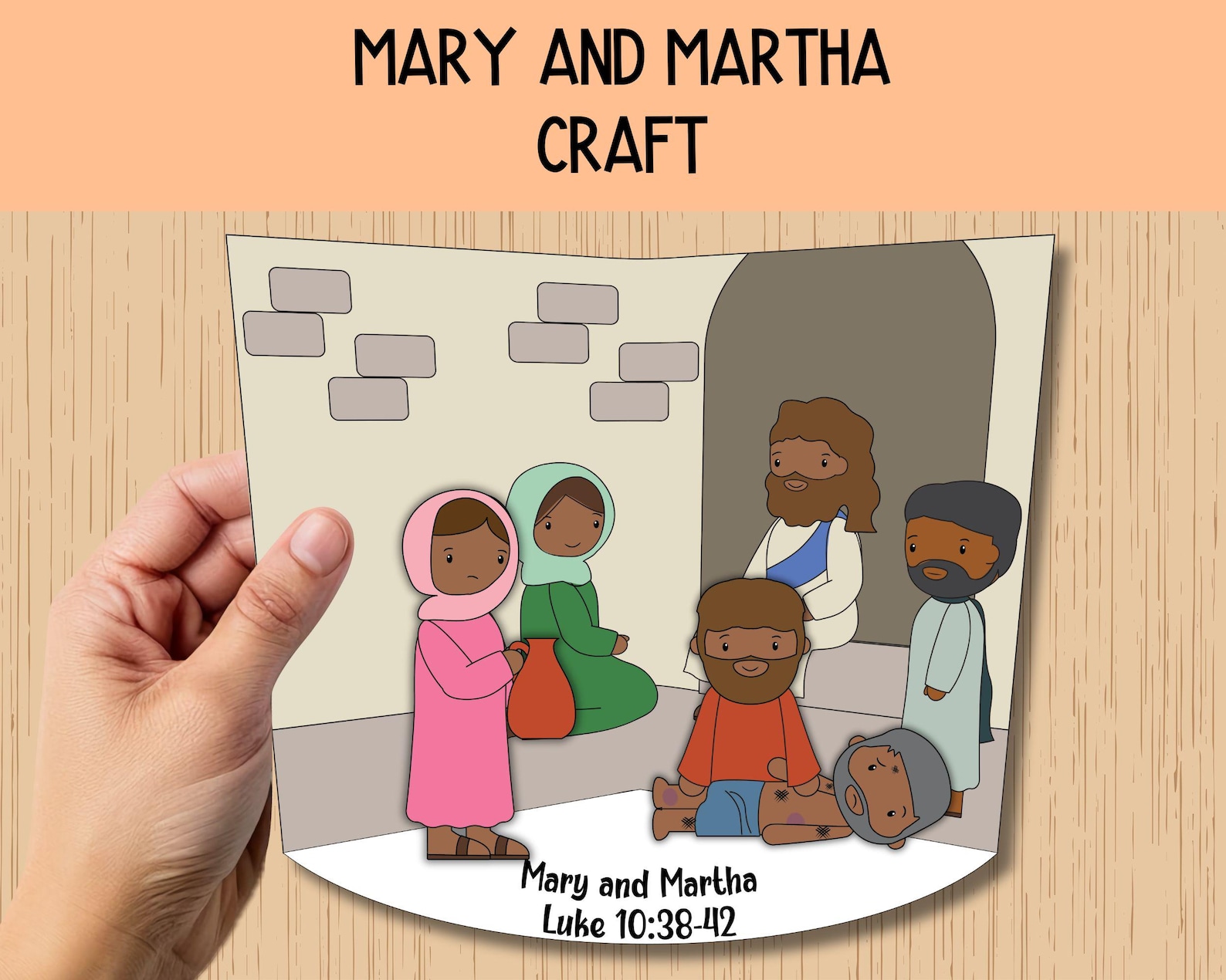 Mary and Martha 3D Craft, Sunday School, Bible Class Activity, Children ...