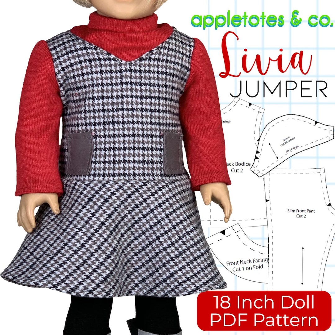 18 Inch Doll Jumper Dress Sewing Pattern: Fall/winter Style (PDF ...
