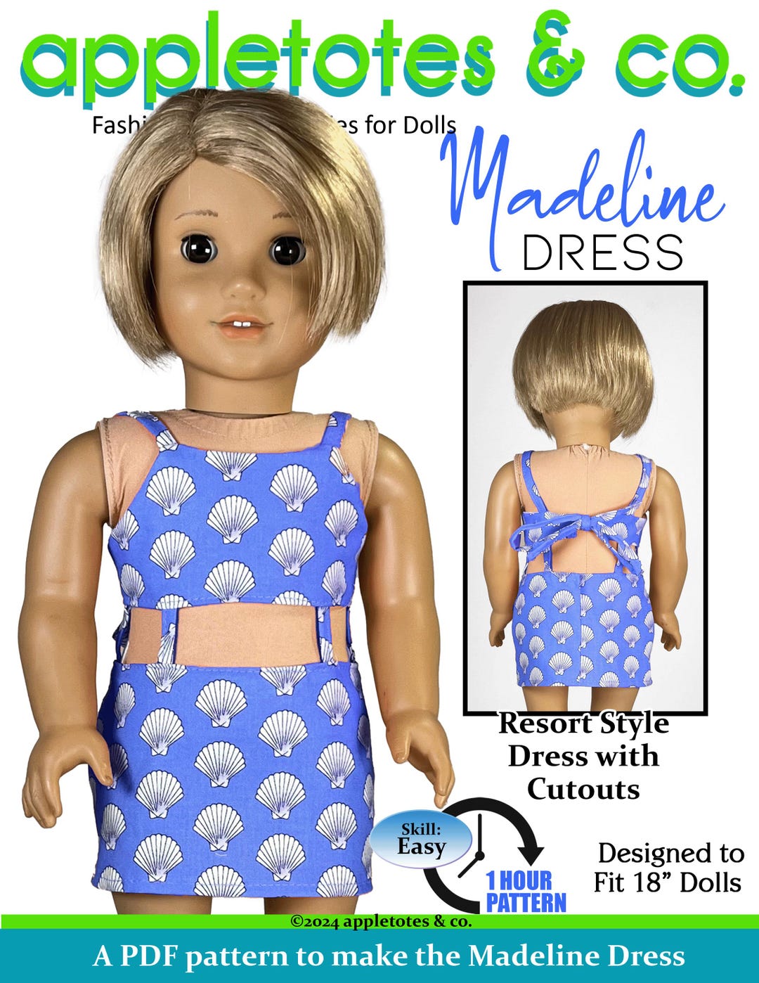 Madeline Summer Dress PDF Sewing Pattern for 18" Dolls - Etsy