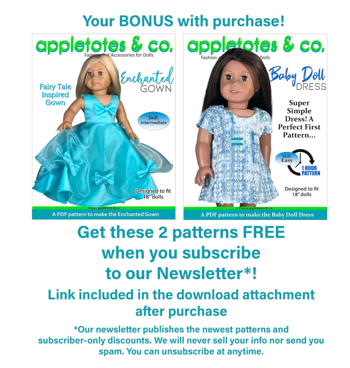 Eliza 70s Doll Dress Sewing Pattern: 4-in-1 Retro Disco Style (PDF ...