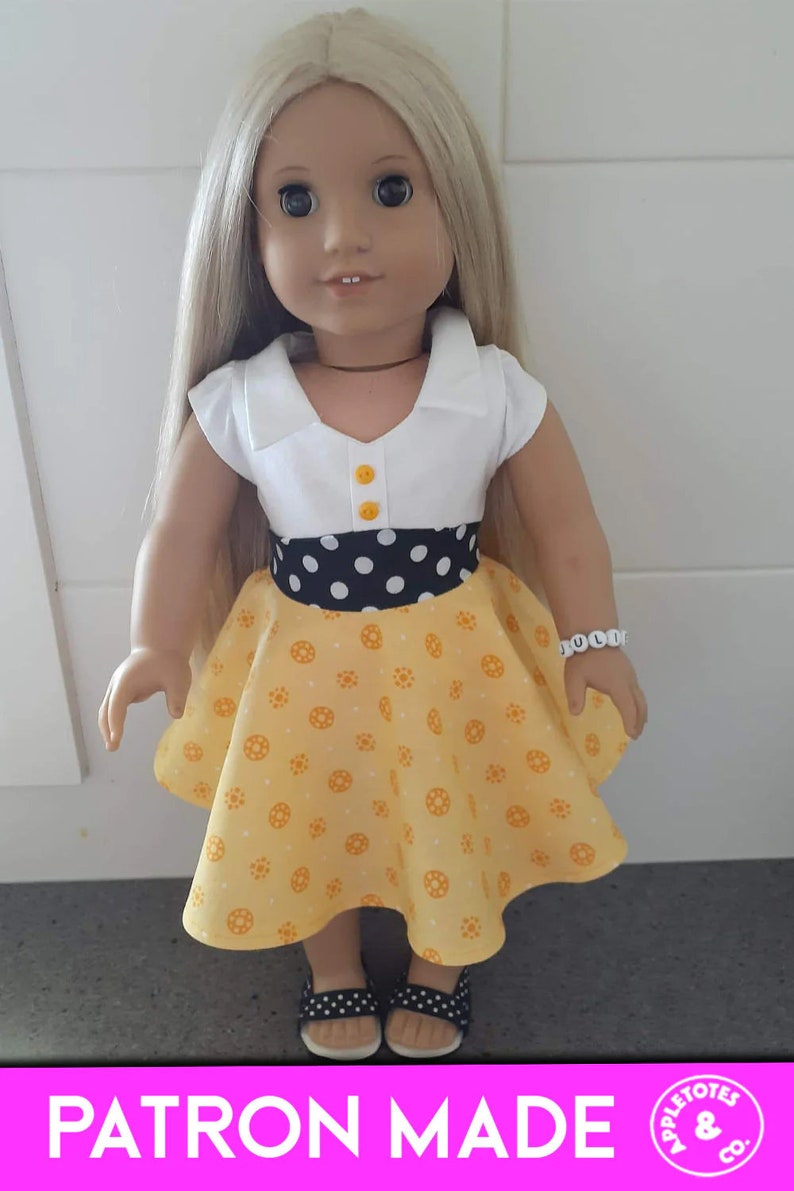 Janelle Dress Sewing Pattern for 18 Inch Dolls – Easy Beginner (PDF ...