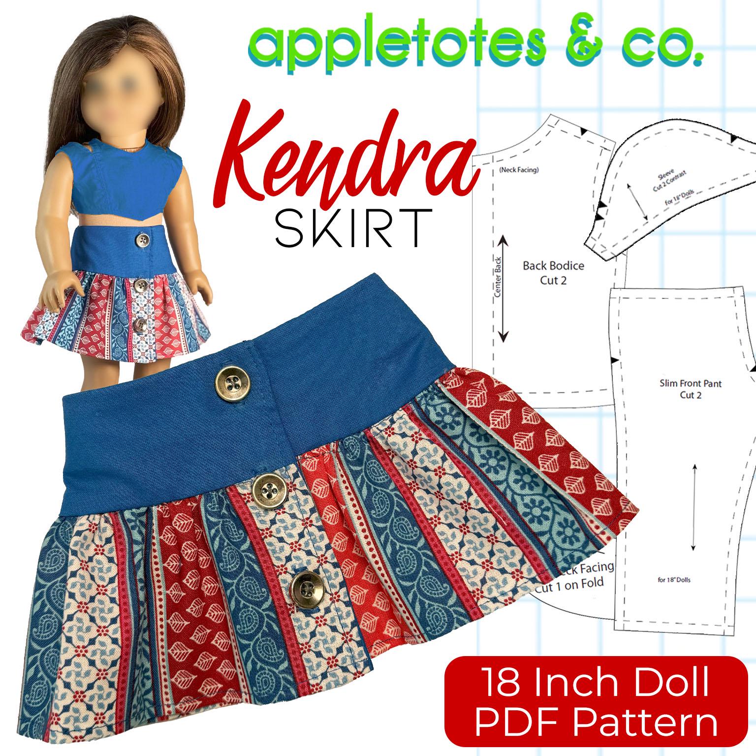 18 Inch Doll Skirt PDF Sewing Pattern: Kendra Skirt - Appletotes & Co ...