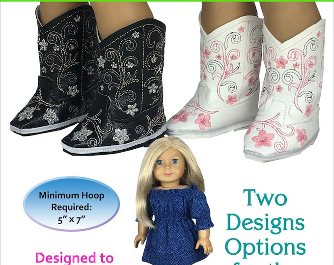 Leather Cowboy Boots Doll Clothes PDF Pattern for 18 Inch American Girl ...