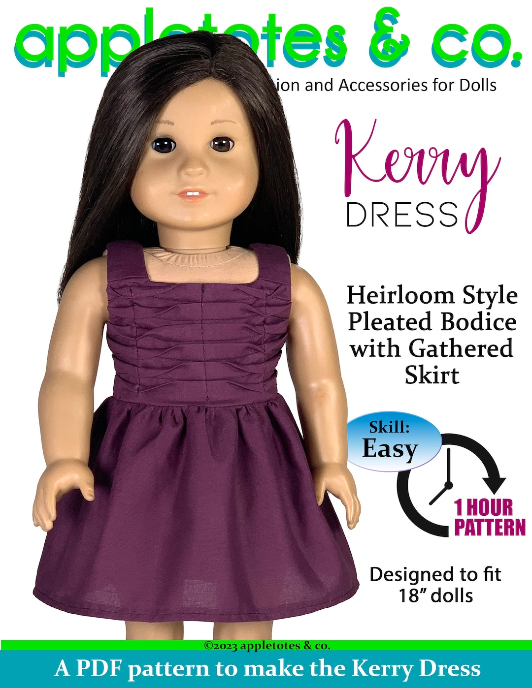 Kerry Dress Heirloom Style Sewing Pattern for 18 Inch Dolls PDF Pattern ...