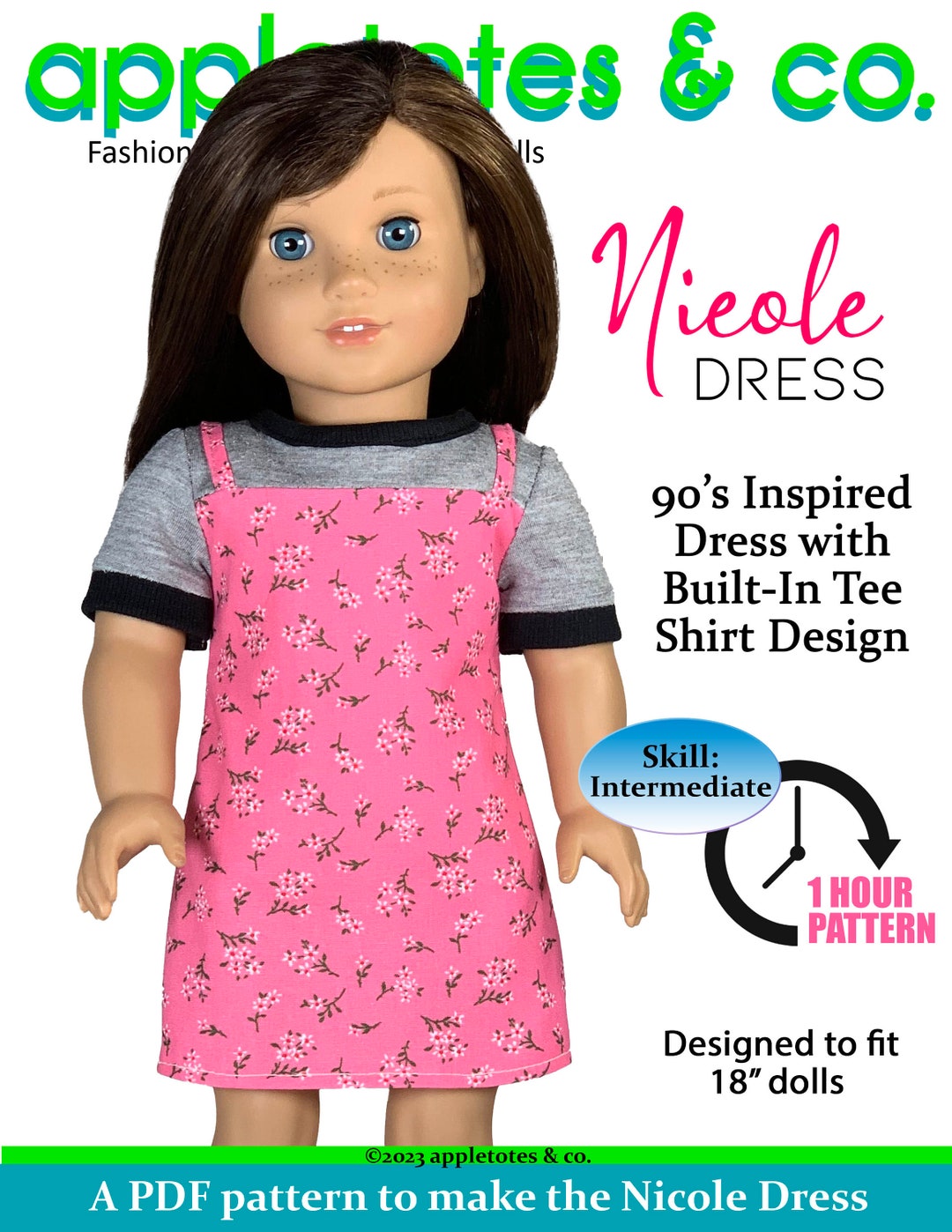Nicole Dress Sewing Pattern for 18 Inch Dolls PDF Pattern for 18" Dolls ...