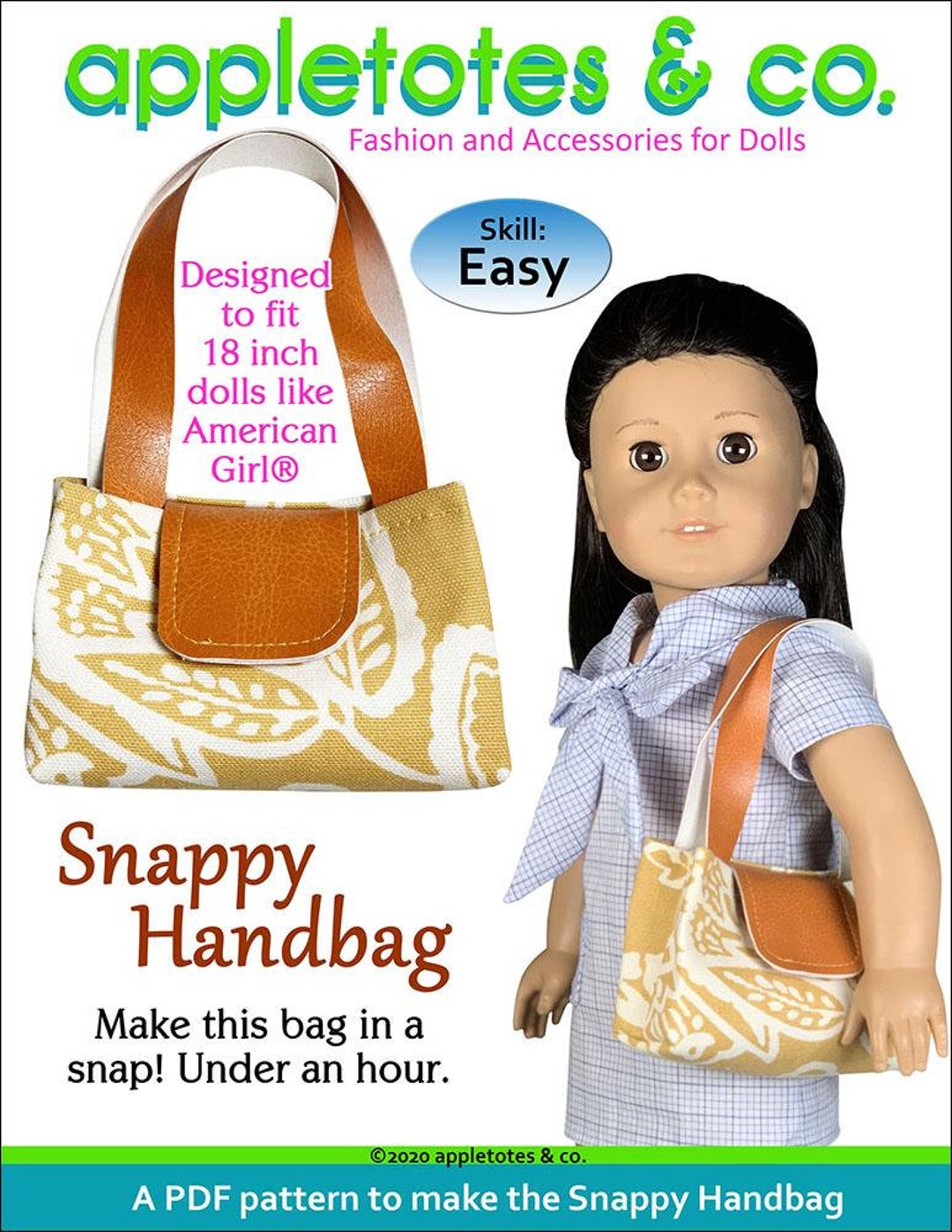 Snappy Handbag Sewing Pattern for 18 Inch Dolls PDF Pattern Our ...