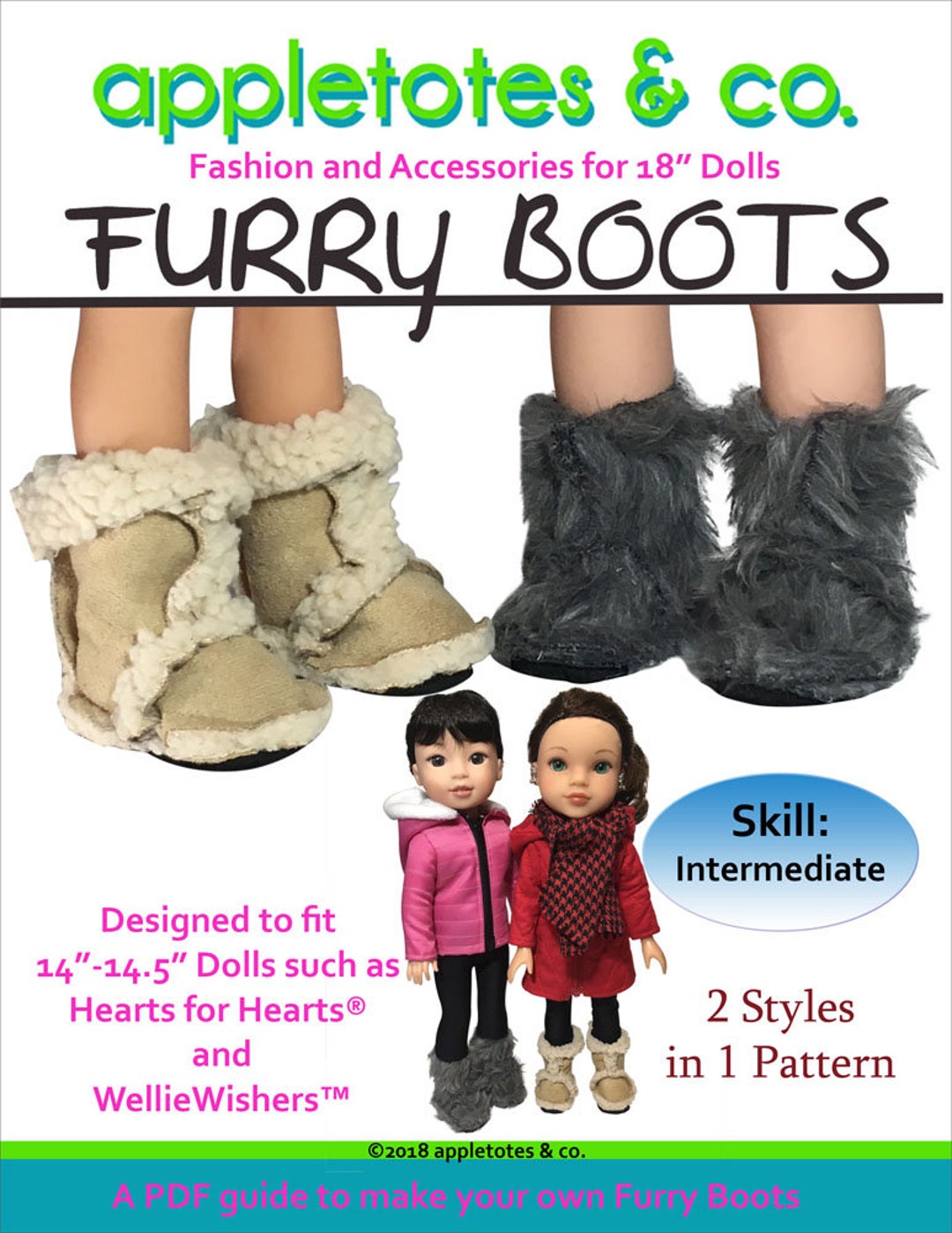 14 Doll Shoe Pattern Furry Boots Pattern for 14 - Etsy