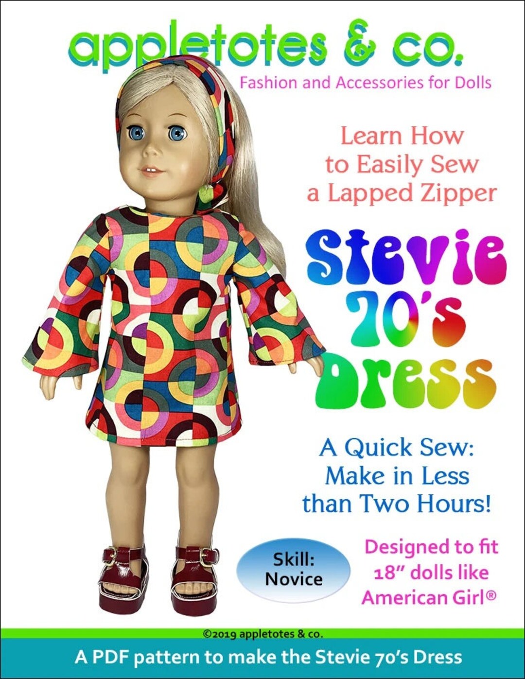 Stevie 70s Dress Sewing Pattern for 18 Inch Doll American Girl Our ...