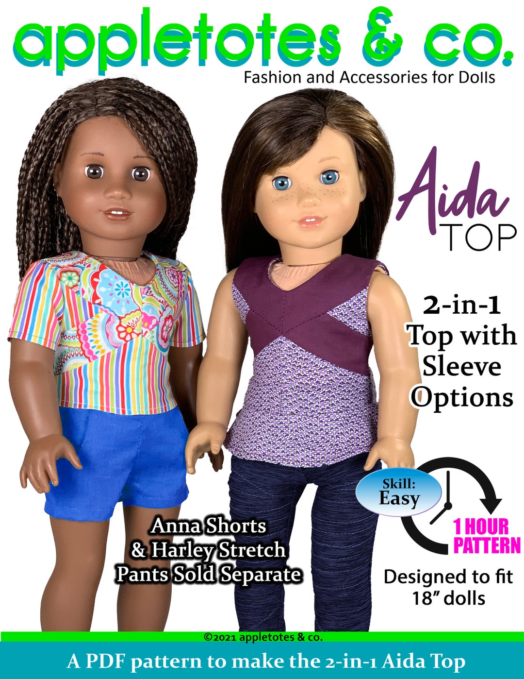 Aida Top Sewing Pattern Sized for 18" Doll Sewing PDF Pattern ...
