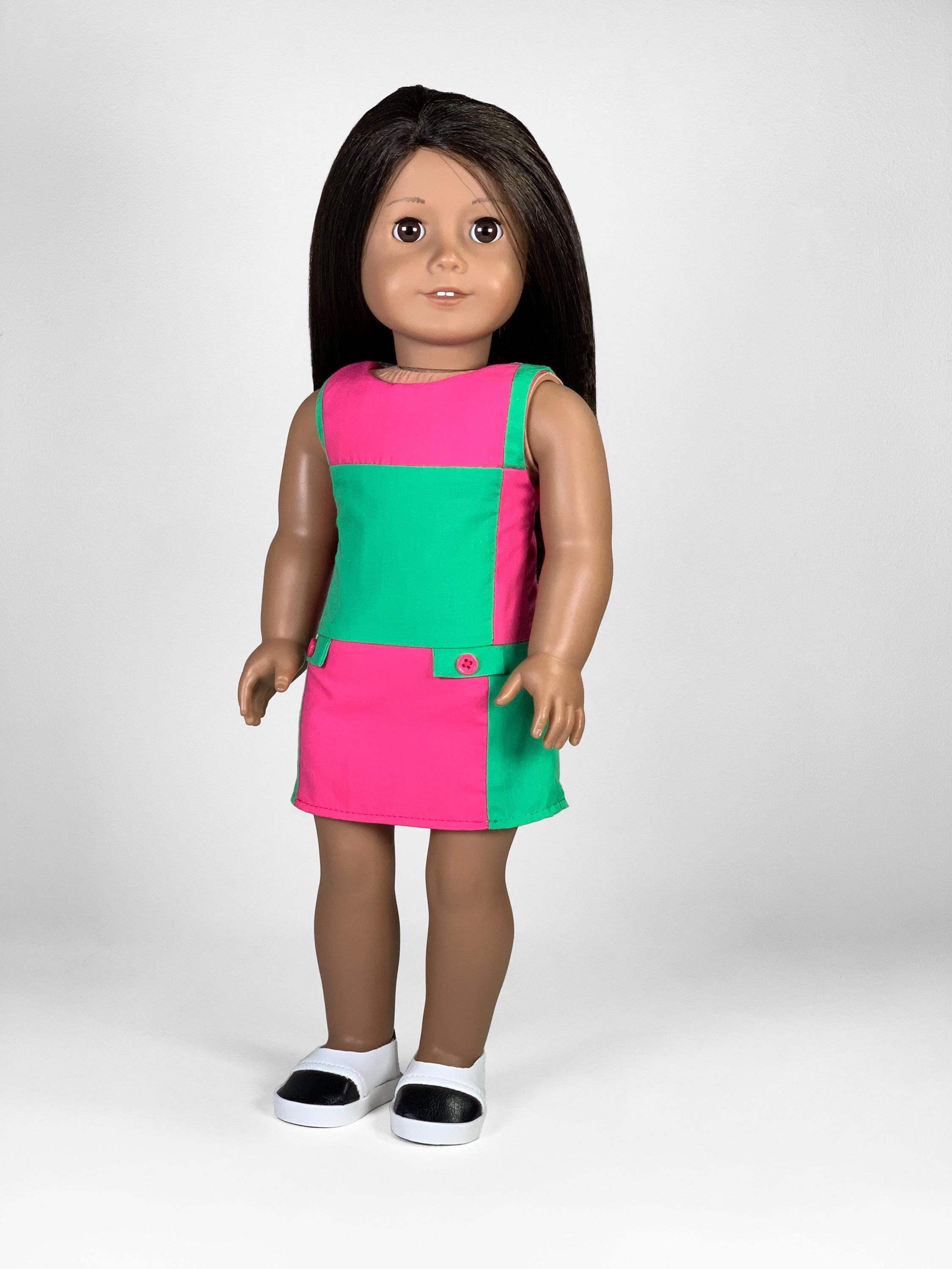 Checkered 70s Retro Dress PDF Sewing Pattern for 18 Inch Dolls - Etsy