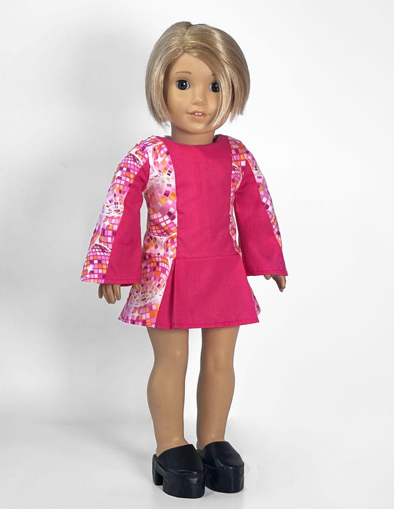 Eliza 70s Doll Dress Sewing Pattern: 4-in-1 Retro Disco Style (PDF ...