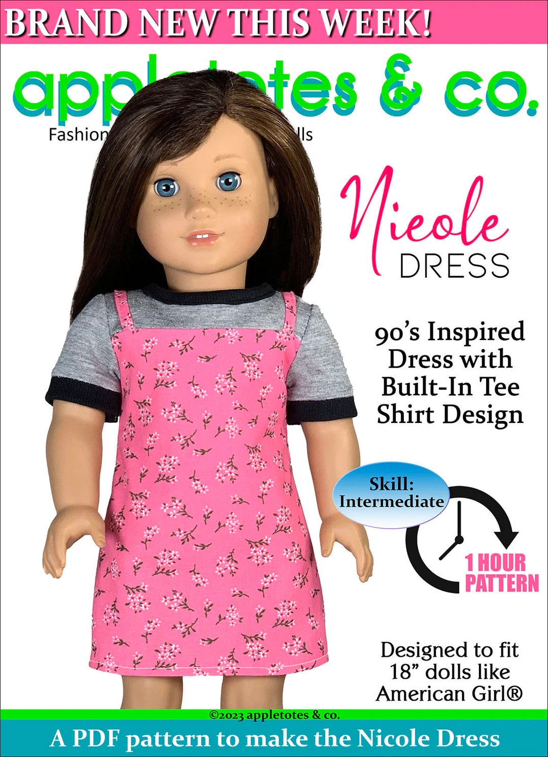 Nicole Dress Sewing Pattern for 18 Inch Dolls PDF Pattern for 18 ...