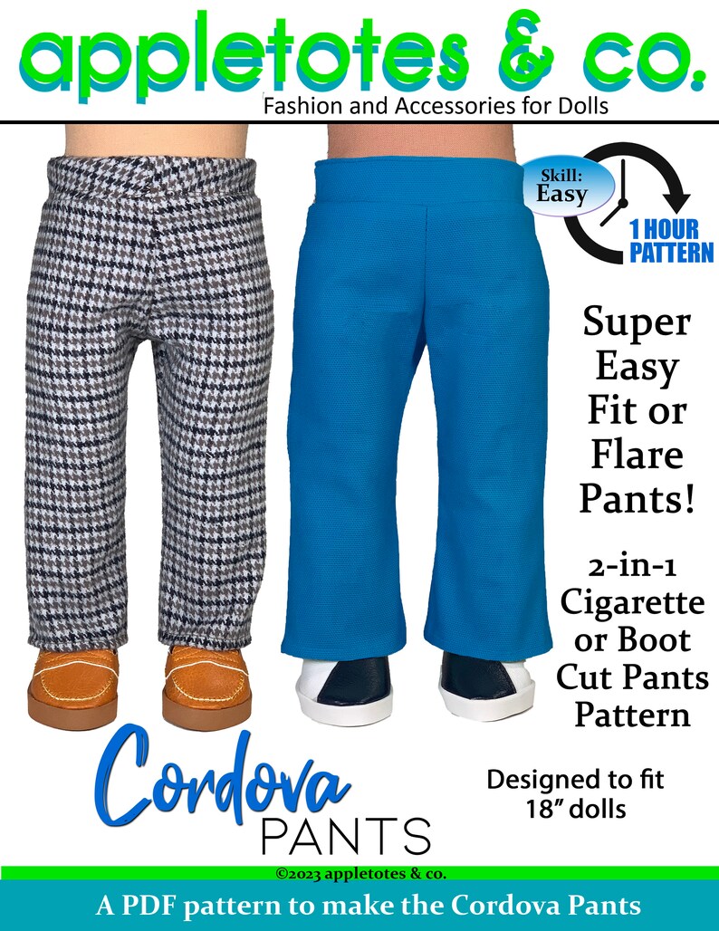18 Inch Doll Pants Sewing Pattern: Cordova Easy Fit (PDF Pattern) - Etsy