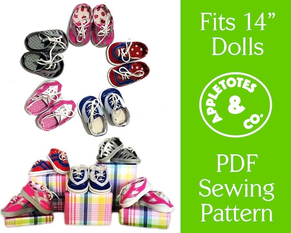14 Inch Doll Shoes Pattern Wellie Wishers Doll Shoes Pattern Sneaker Collection 5 in 1 Doll Sewing Pattern PDF FREE Bonus Patterns Etsy Australia