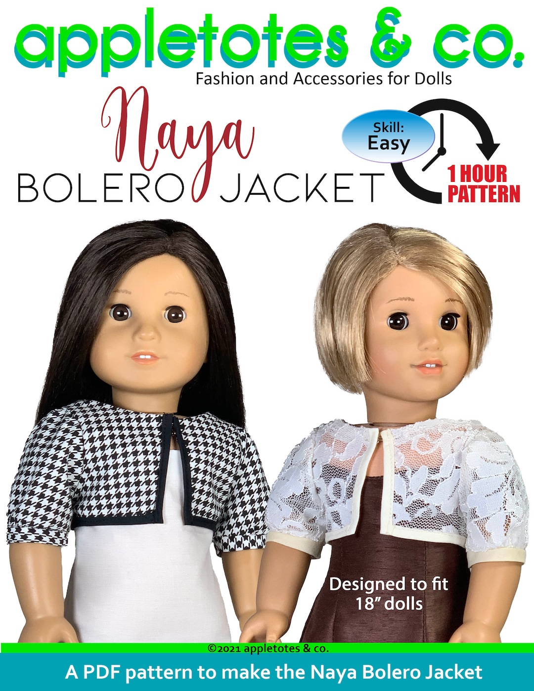 Naya Bolero Jacket Sewing Pattern: 18 Inch Doll Clothes (PDF Pattern ...