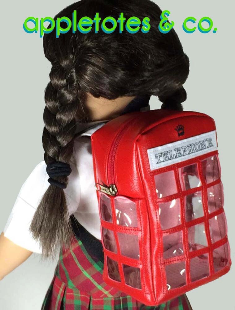 London Phone Box Booth Backpack for 18 inch Doll Pattern | Etsy