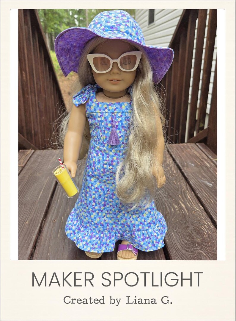 18 Inch Doll Maxi Dress PDF Sewing Pattern: Jillian Pintuck Bodice and ...