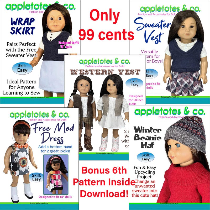 Appletotes Doll Clothes Patterns - Etsy