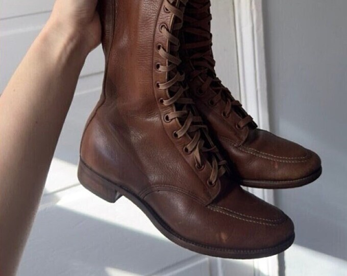 Vintage 19th Century Western Lace-up Boots - Etsy