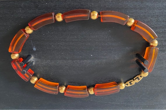 Vintage Napier Tortoiseshell Plastic Bead with Goldto… - Gem