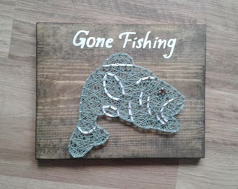 fishing string art gone fishing string art string art | Etsy