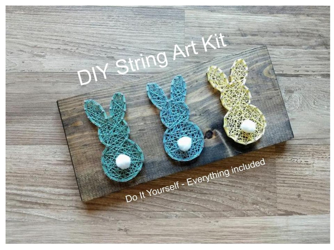 DIY String Art Kit, Bunny String Art Kit, String Art Kit, Easter String Art Kit, Bunny DIY Craft ...
